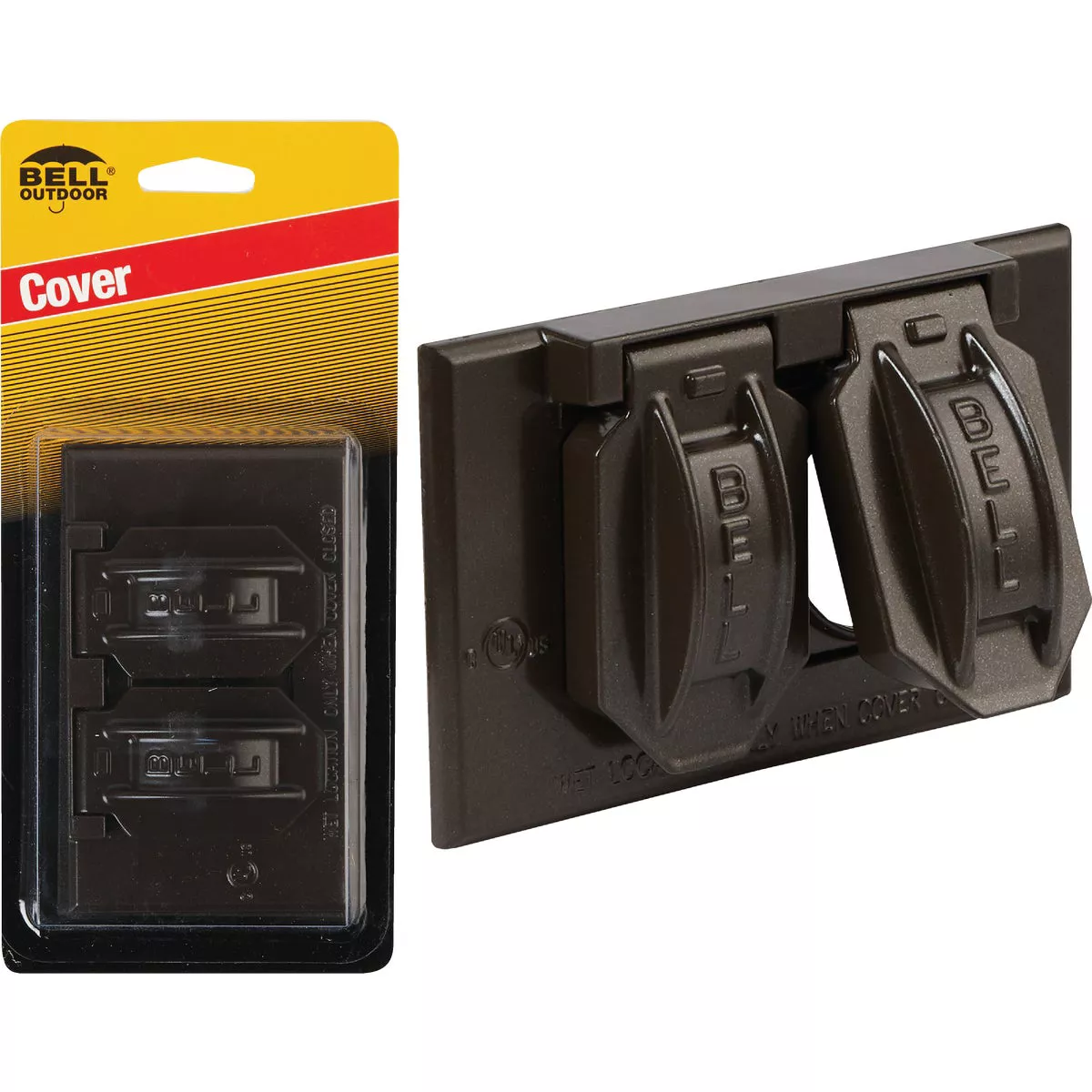 Bell Horizontal Duplex Aluminum Bronze Weatherproof Outdoor Outlet ...