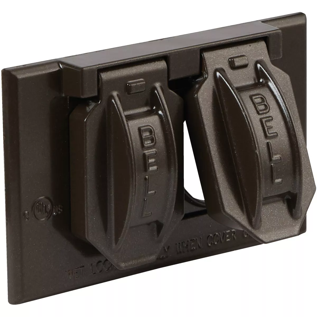 Bell Horizontal Duplex Aluminum Bronze Weatherproof Outdoor Outlet ...