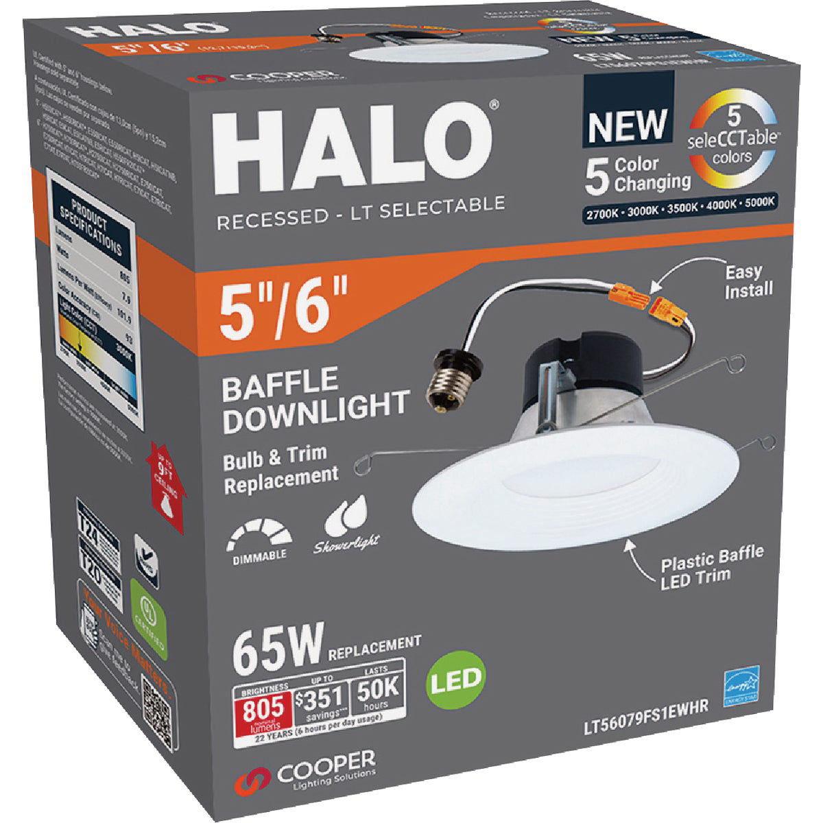 Halo 5/6 In. 5CCT LED Retrofit Baffle Downlight | Do it Best