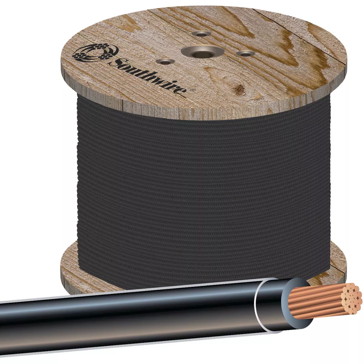 Southwire 500 Ft. 4 AWG Stranded Black THHN Electrical Wire | True ...