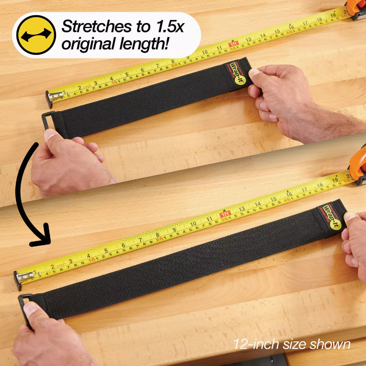 Wrap-It Storage Super-Stretch 18 In. x 2 In. Elastic Hook & Loop Cinch ...