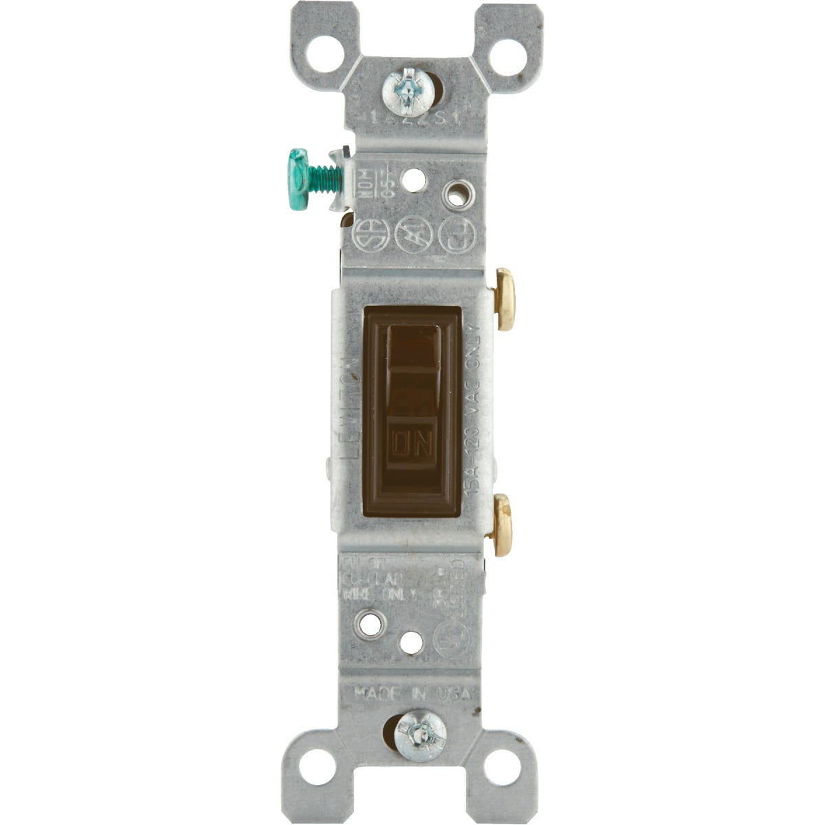 Leviton Residential Grade 15 Amp Toggle Single Pole Grounded Switch ...