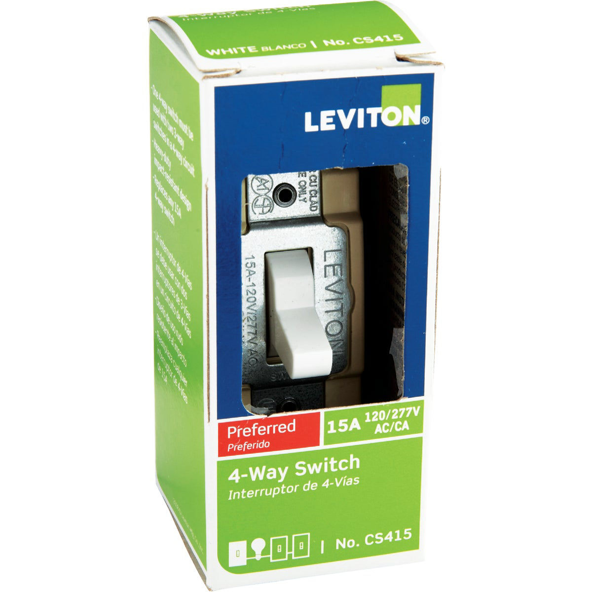 Leviton Commercial 15A White Grounded Quiet 4-Way Switch | Do it Best