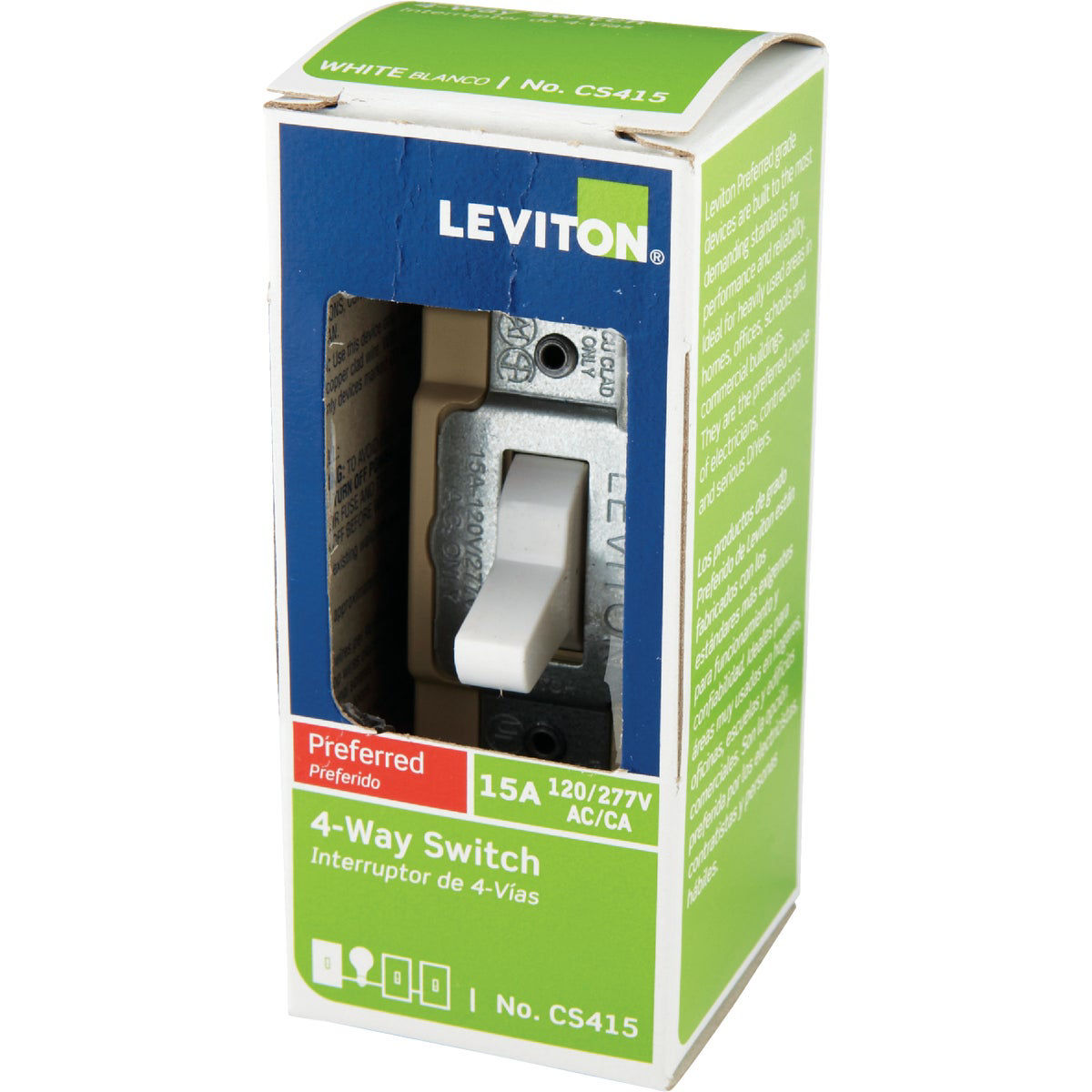 Leviton Commercial 15A White Grounded Quiet 4-Way Switch | Do it Best