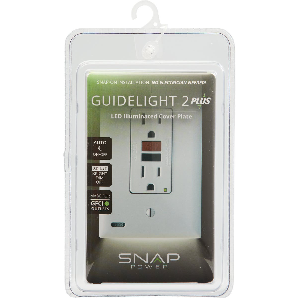 SnapPower GuideLight 2 PLUS 1-Gang GFCI Wall Plate, White | Do it Best