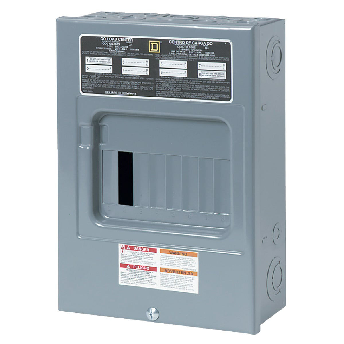 Square D QO 100A 6-Space 12-Circuit Indoor Main Lug Load Center | Do it ...