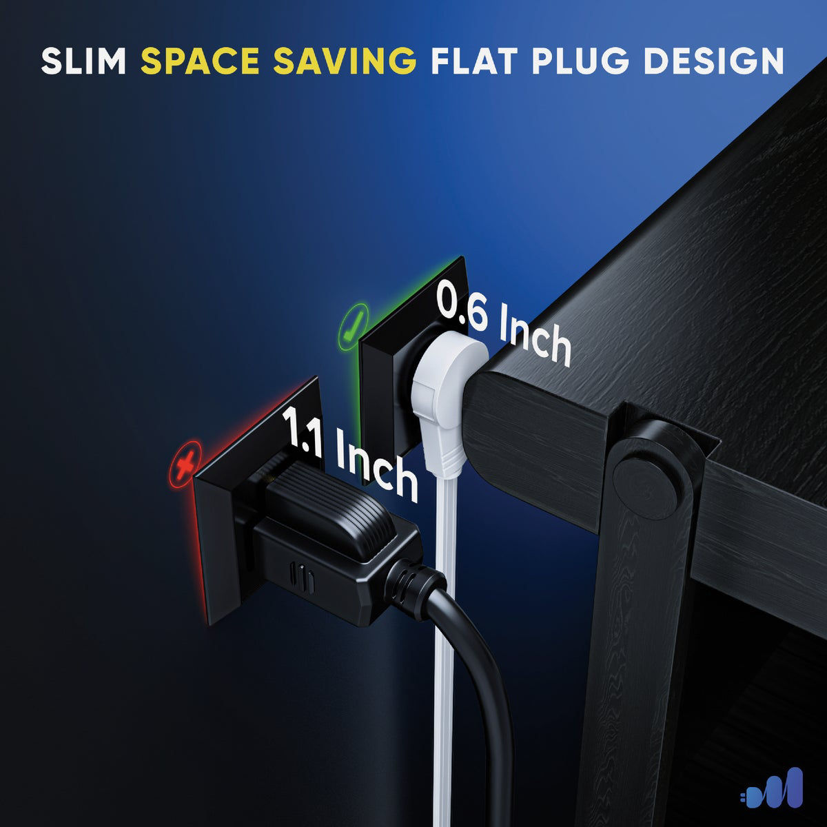 Maximm 10 Ft. 16/3 White 1-Outlet 360 Deg. Rotating Plug Flat Extension ...
