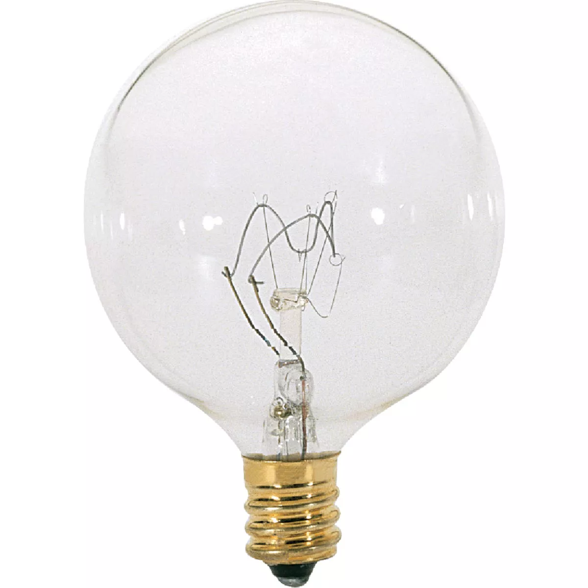 Satco 60W Clear Candelabra Base G16.5 Incandescent Globe Light Bulb (2 ...