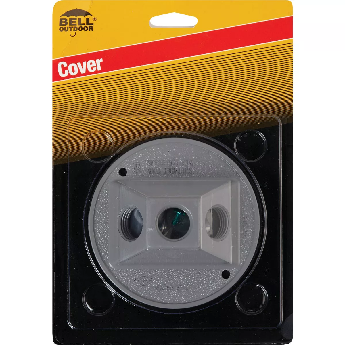 Bell 3-Outlet Round Zinc Gray Cluster Weatherproof Outdoor Box Cover ...