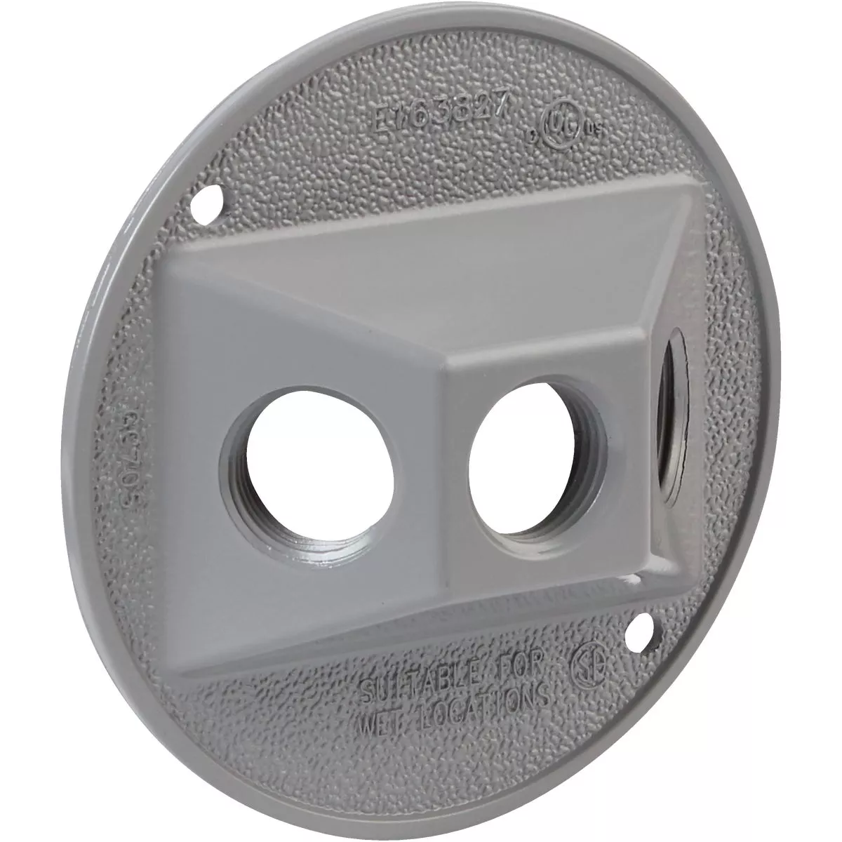 Bell 3-Outlet Round Zinc Gray Cluster Weatherproof Outdoor Box Cover ...