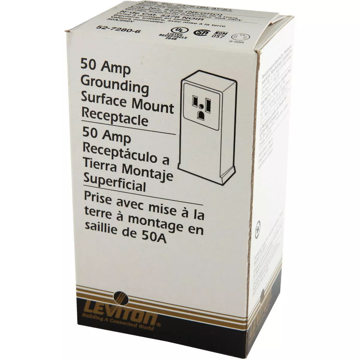 Leviton 50A Surface Mount Black 6-50R Welder Power Outlet | True Value ...