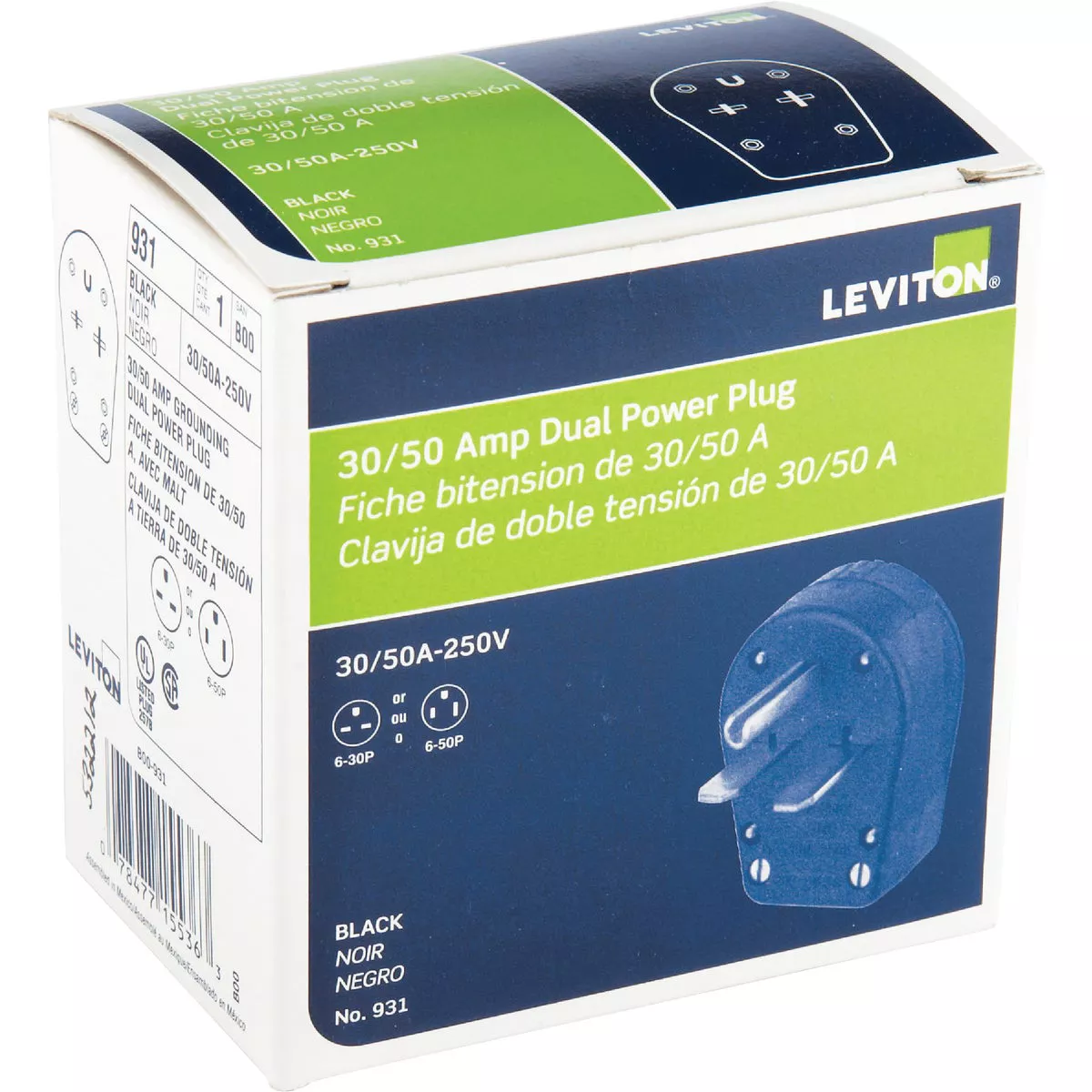 Leviton 30A/50A 250V 3-Wire 2-Pole Dual Power Plug | Do it Best