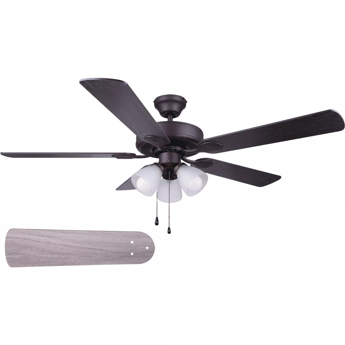 Home Impressions Villa 52 In. Oil Rubbed Bronze Ceiling Fan with Light ...