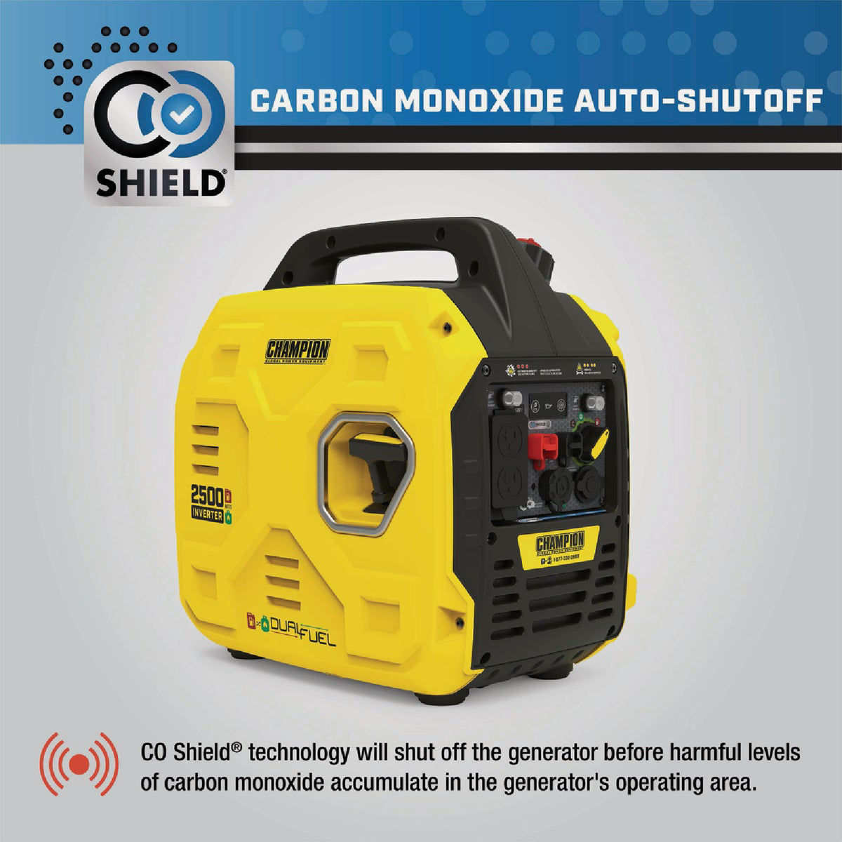 Champion Ultralight 2500W Dual Fuel Recoil Portable Inverter Generator ...