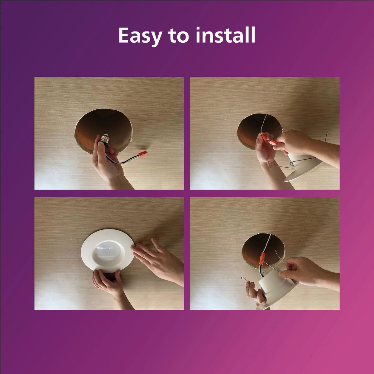 Philips 6 In. White Selectable CCT LED Retrofit Recessed Light Kit (2 ...