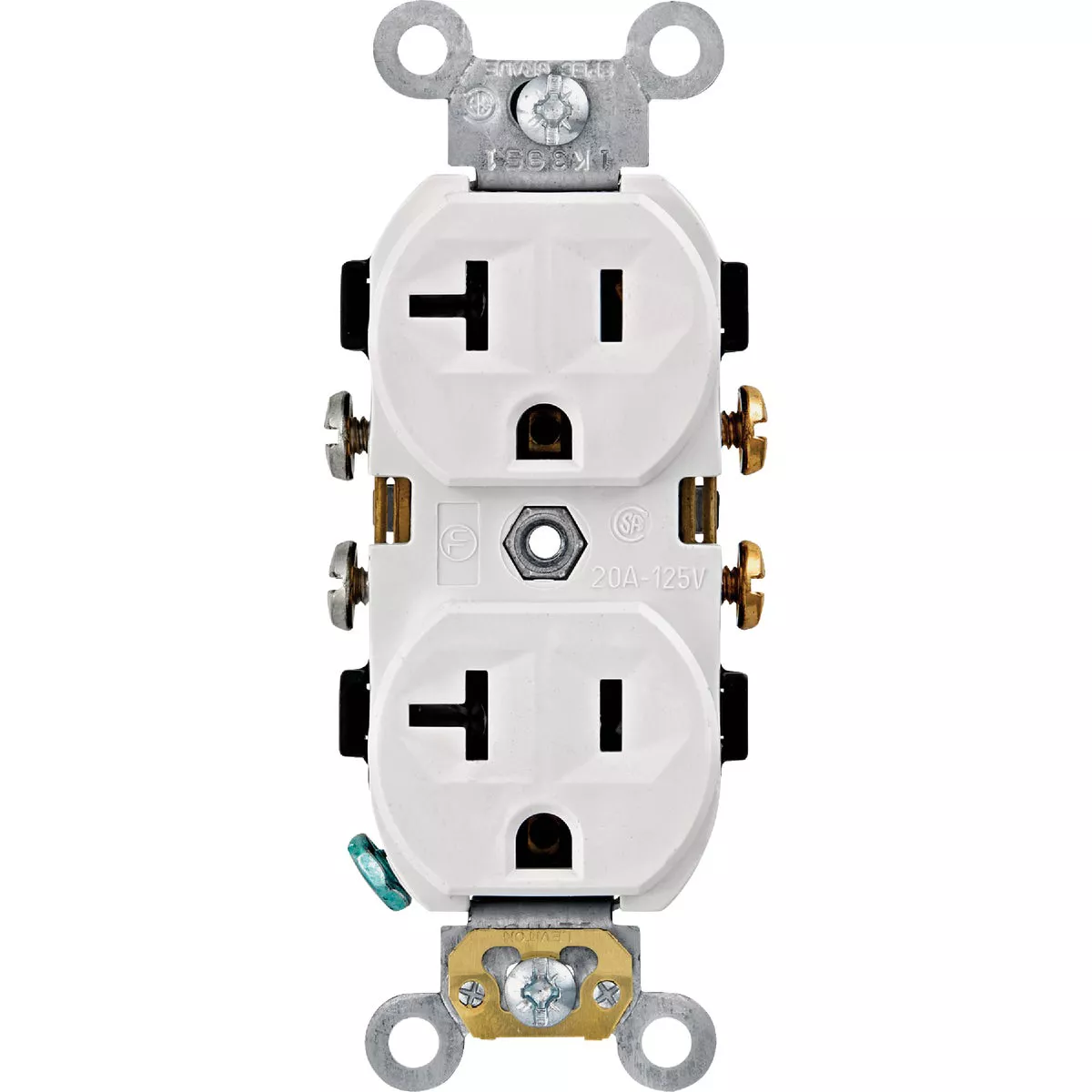 Leviton 20A White Commercial Grade 5-20R Combination Side Back Wire ...
