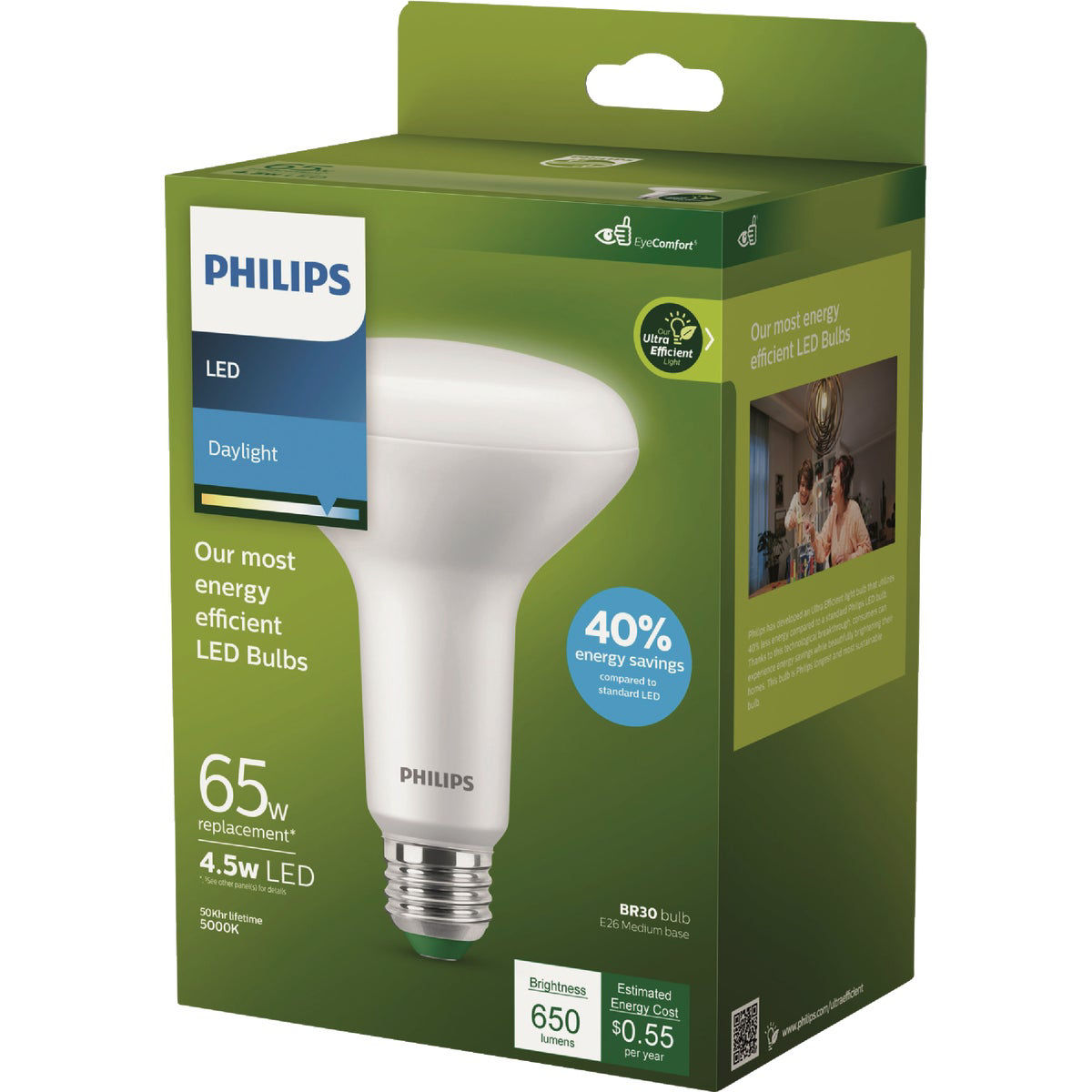 Philips Ultra Efficient 65W Equivalent Daylight BR30 Medium LED ...