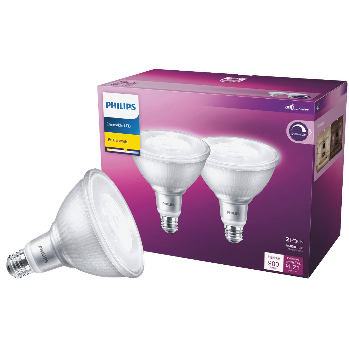 Philips 90W Equivalent Bright White PAR38 Medium Indoor/Outdoor LED ...