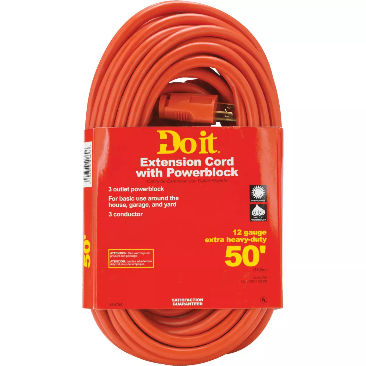 Do it 50 Ft. 12/3 Extension Cord with Powerblock | True Value Hardware
