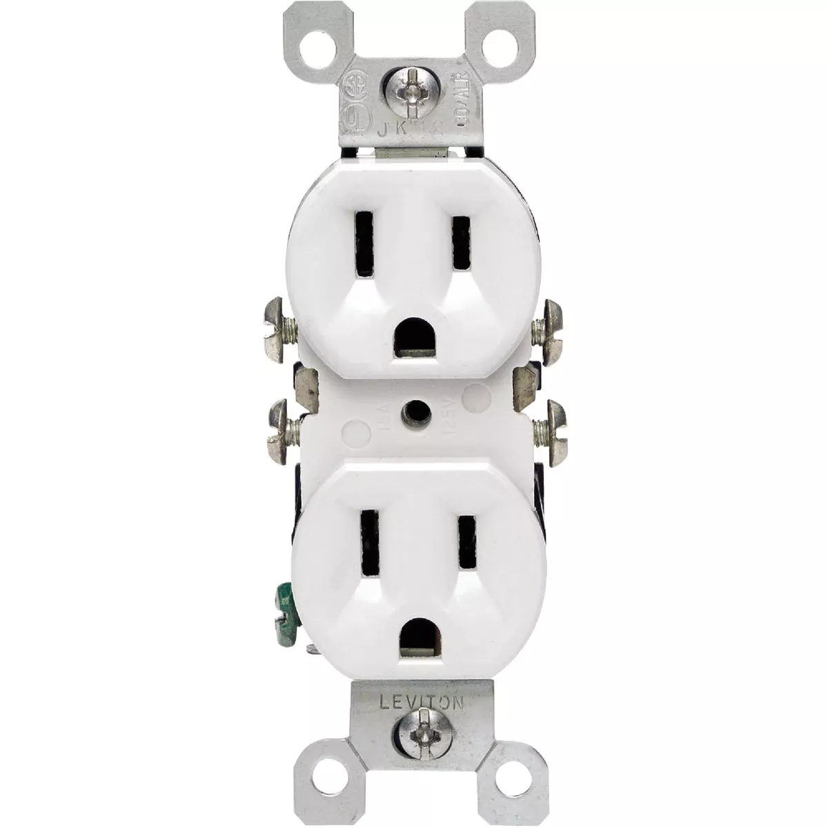Leviton 15A White Residential Grade 5-15R Copper/Aluminum Duplex Outlet ...
