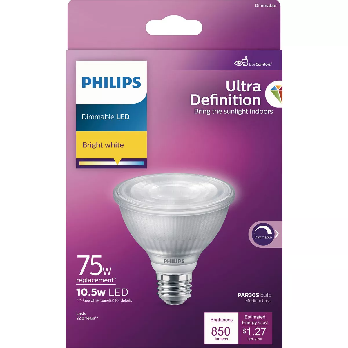 Philips Ultra Definition 75W Equivalent Bright White PAR30S Medium ...