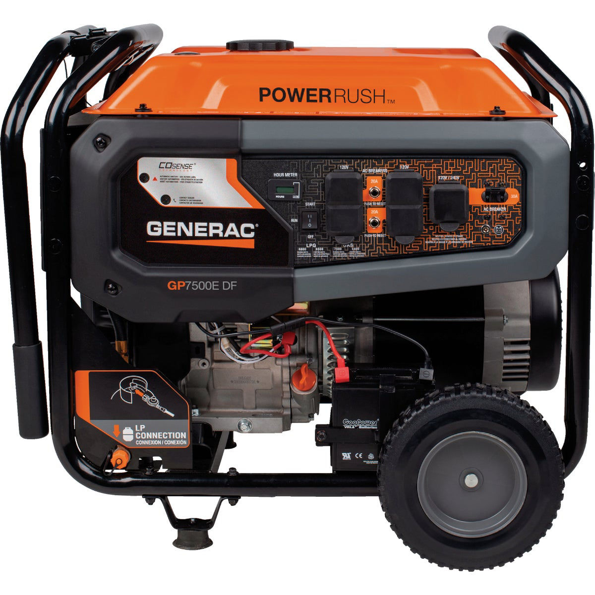 Generac GP7500E 9400W Dual Fuel Electric Start Portable Generator | Do ...