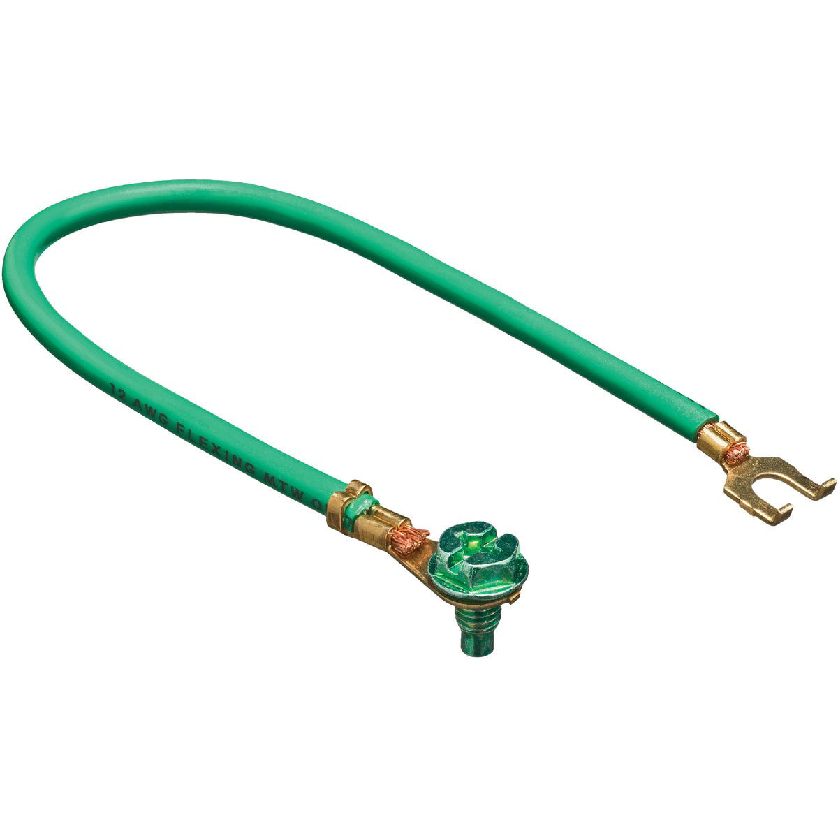 Steel City 8 In. 12 AWG Round Head Screw Grounding Pigtail (2-Pack ...