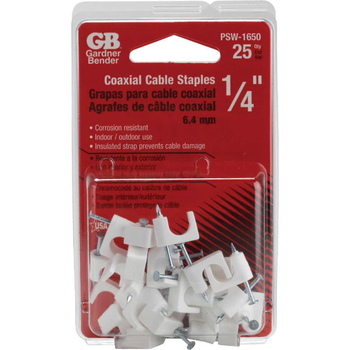 Gardner Bender 1/4 In. Polyethylene White UV Resistant Coaxial Staple ...