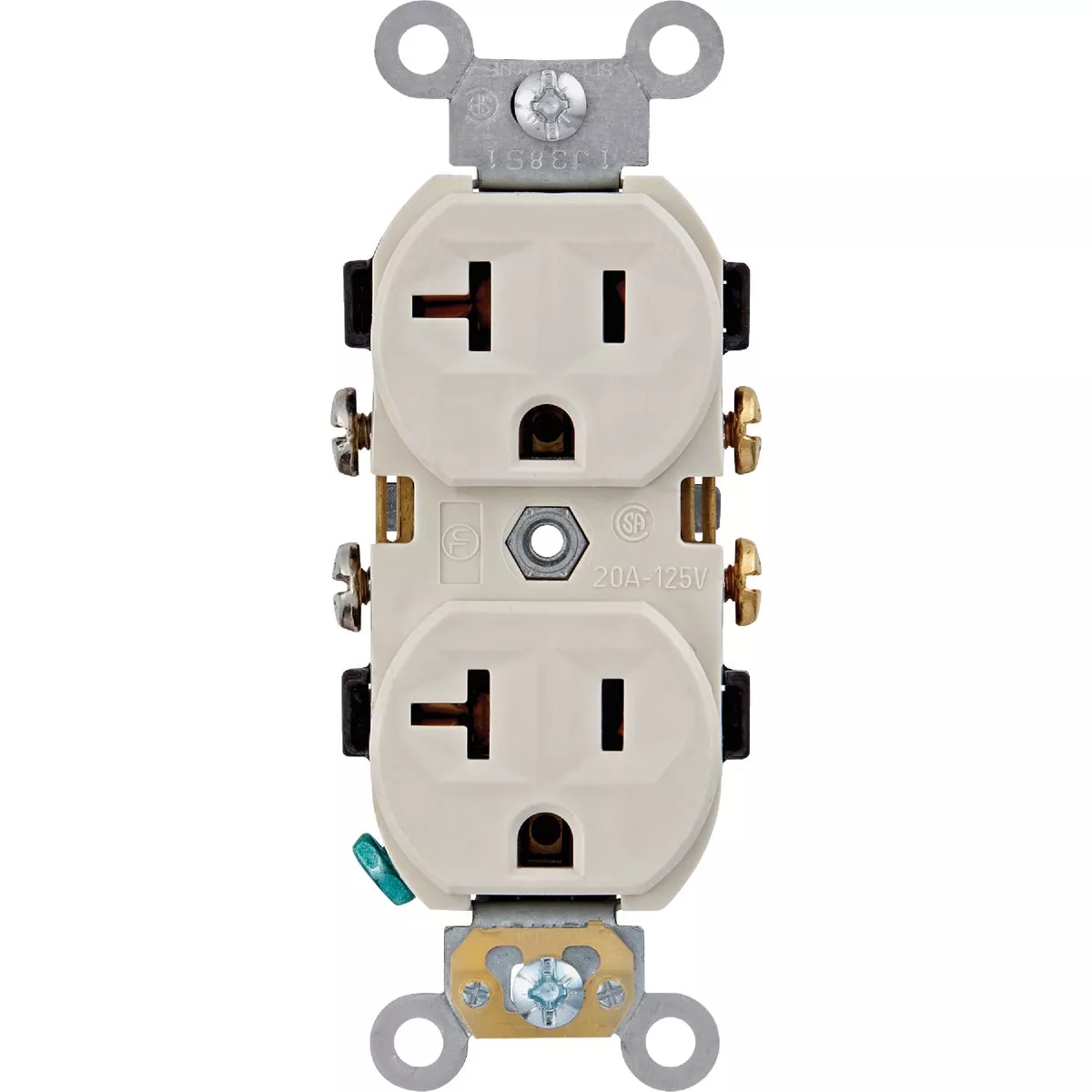 Leviton 20A Light Almond Commercial Grade 5-20R Combination Side Back ...