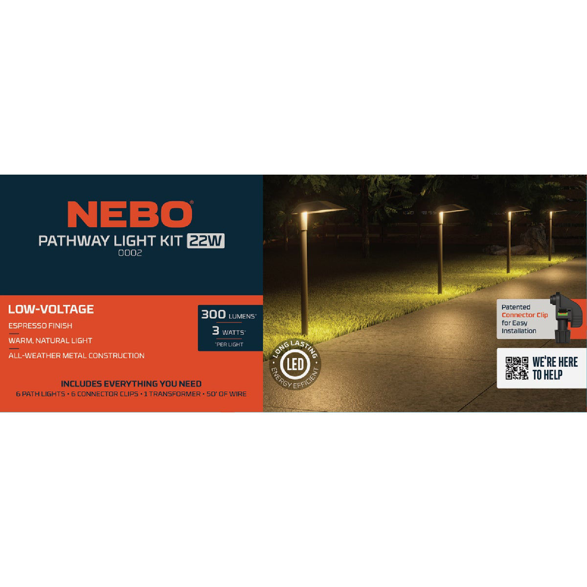 Nebo LED Espresso All-Weather Metal Sleek Style Path Light Kit (6-Piece ...