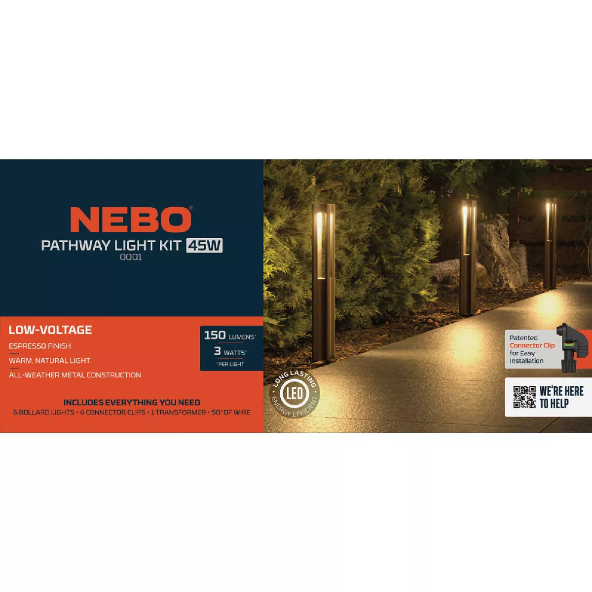 Nebo LED Espresso All-Weather Metal Bollard Style Path Light Kit (6 ...