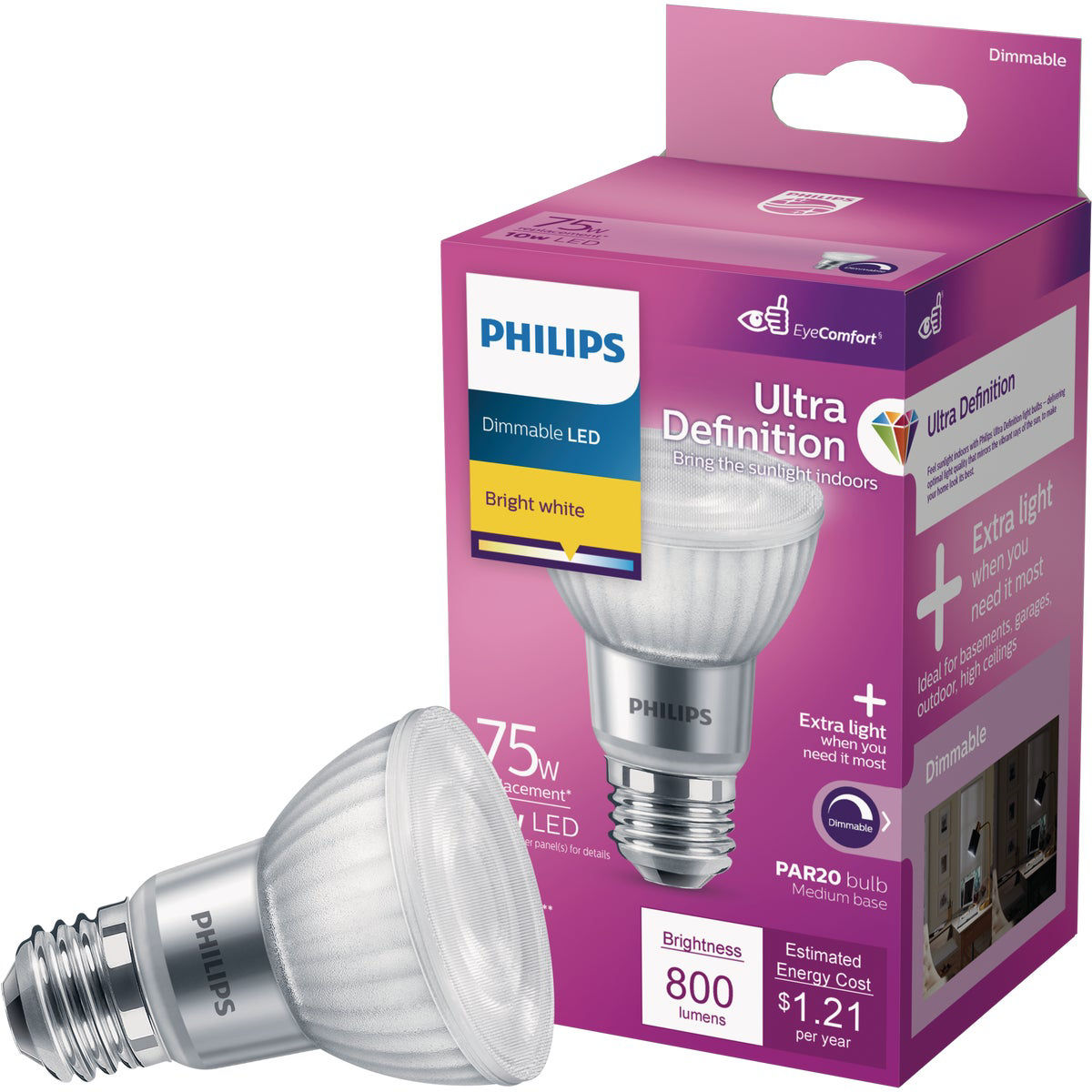 Philips Ultra Definition 75W Equivalent Bright White PAR20 Medium ...