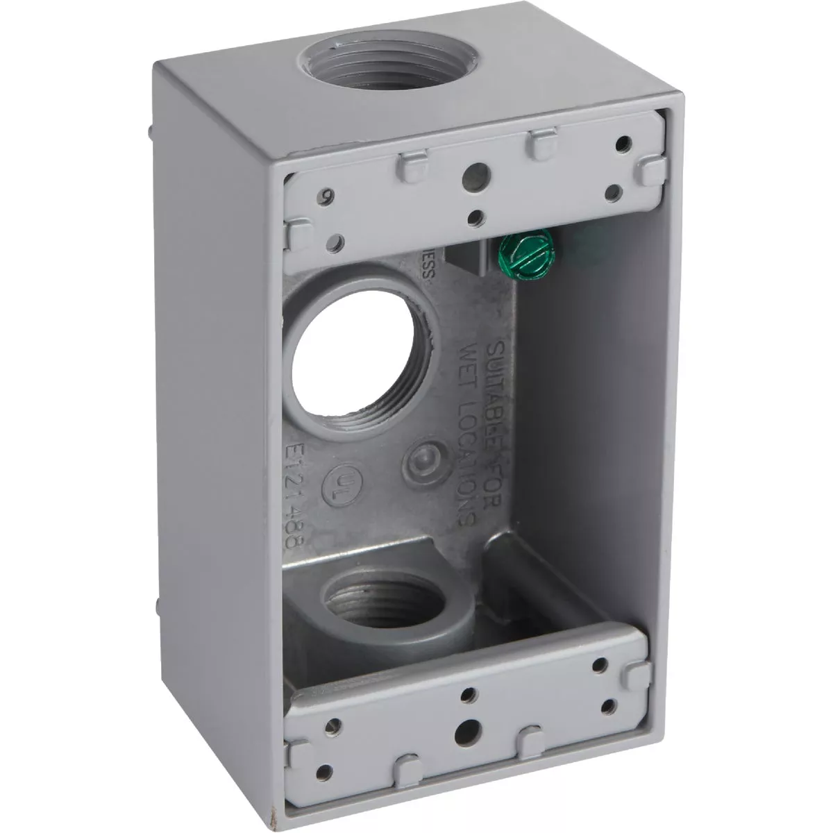 Bell Single Gang 3/4 In. 3-Outlet Gray Aluminum Weatherproof Outdoor ...