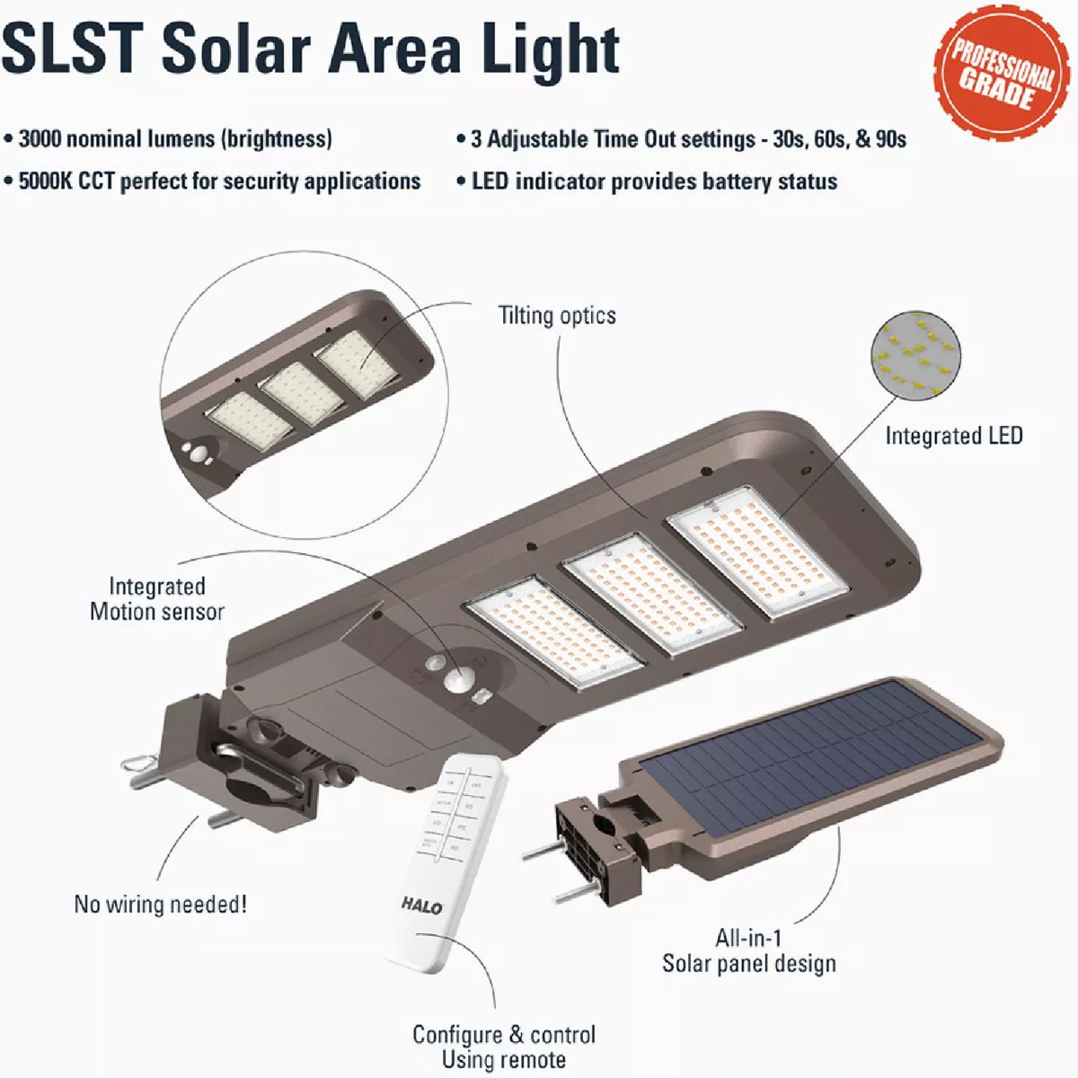 Halo Bronze Motion Activated Dusk to Dawn 3000 Lm. Solar Flood Light ...