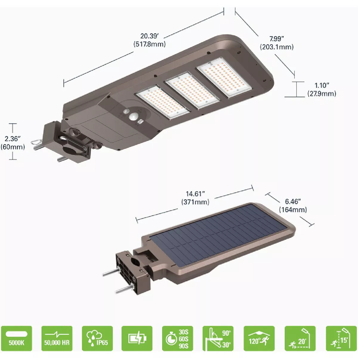 Halo Bronze Motion Activated Dusk to Dawn 3000 Lm. Solar Flood Light ...