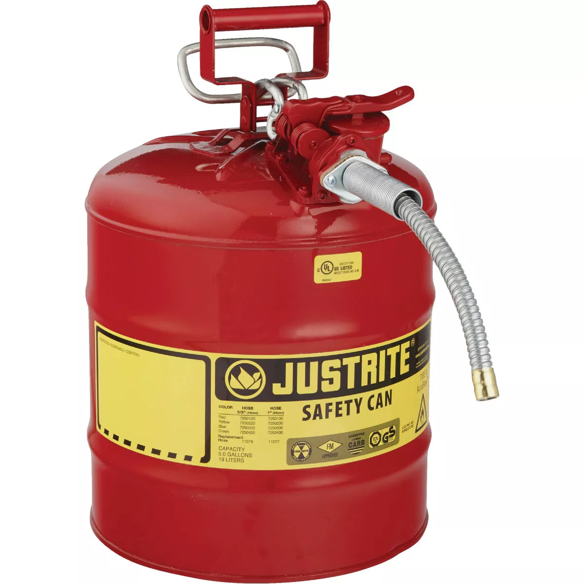 Justrite 5 Gal. Type II Galvanized Steel Safety Fuel Can, Red | Do it Best