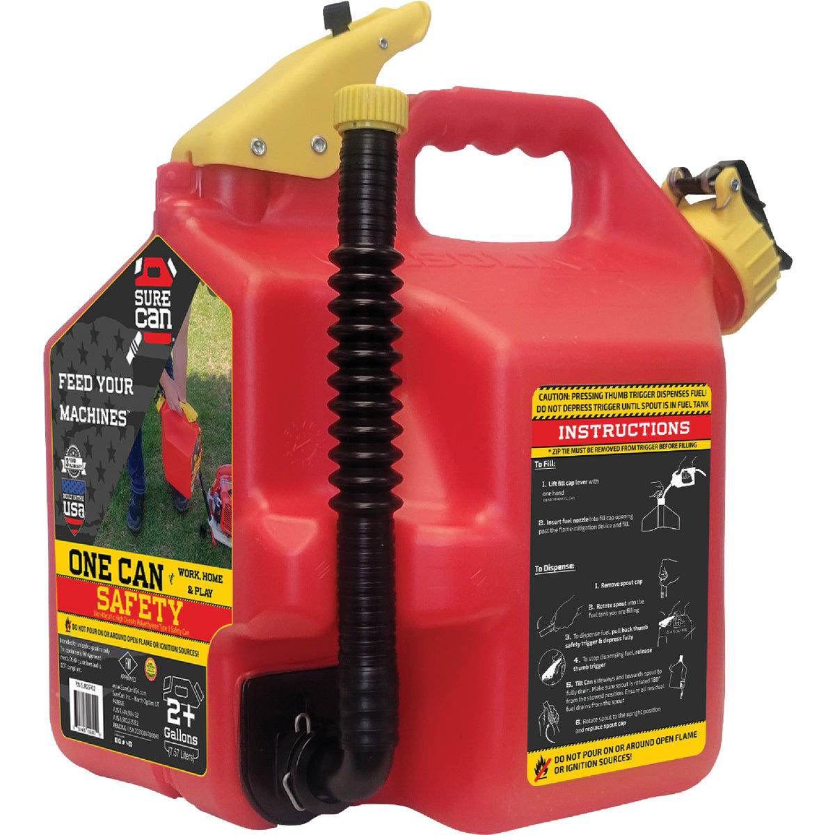 SureCan 2+ Gal. Plastic Gasoline Fuel Can, Red | Do it Best