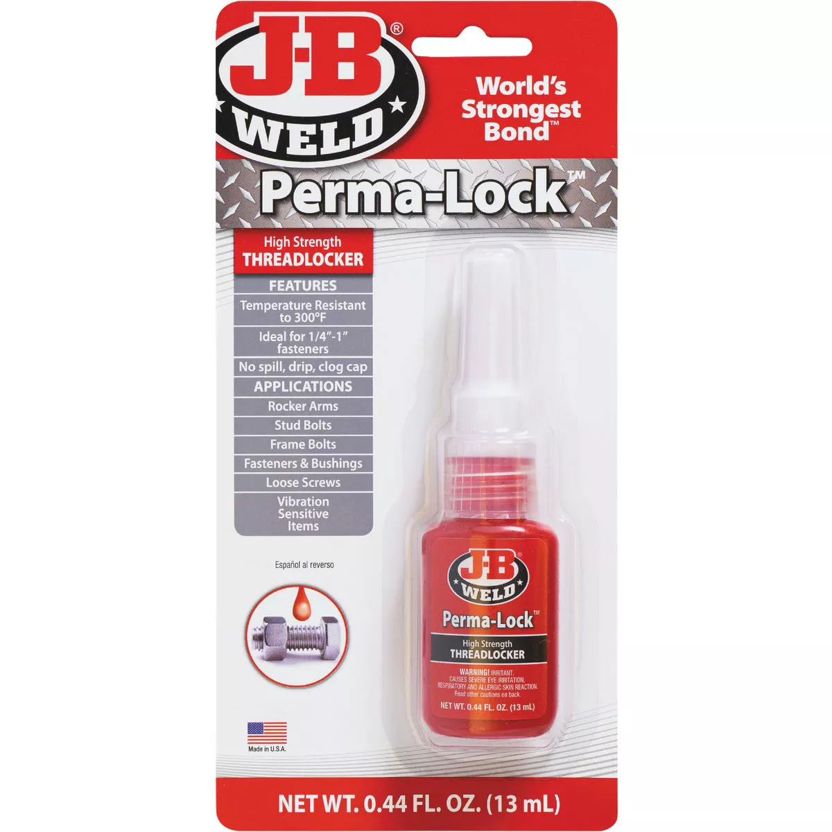J-B Weld Perma-Lock 0.44 Oz. Red Threadlocker | True Value Hardware