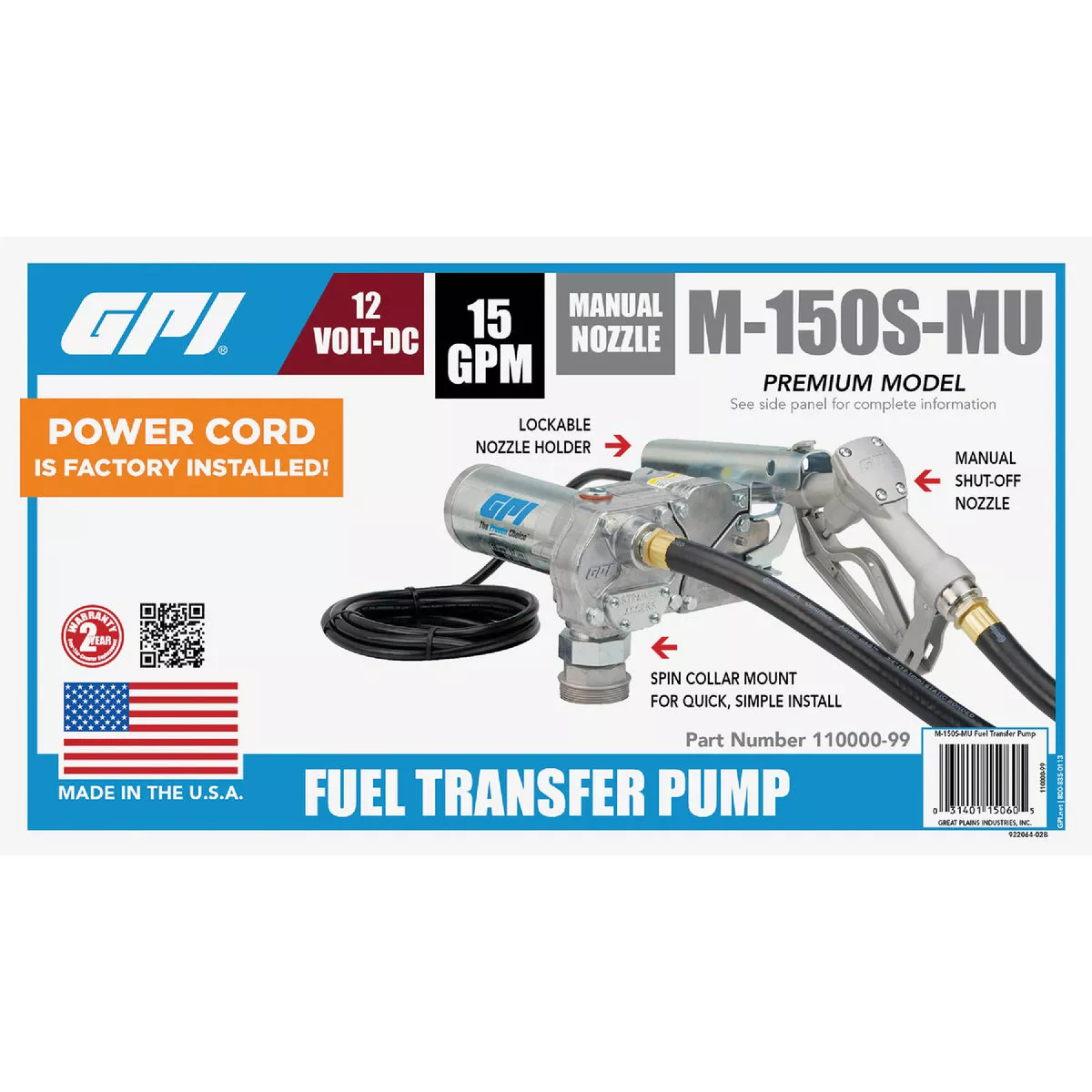 GPI 12V DC, 15 GPM Manual Fuel Transfer Pump | Do it Best
