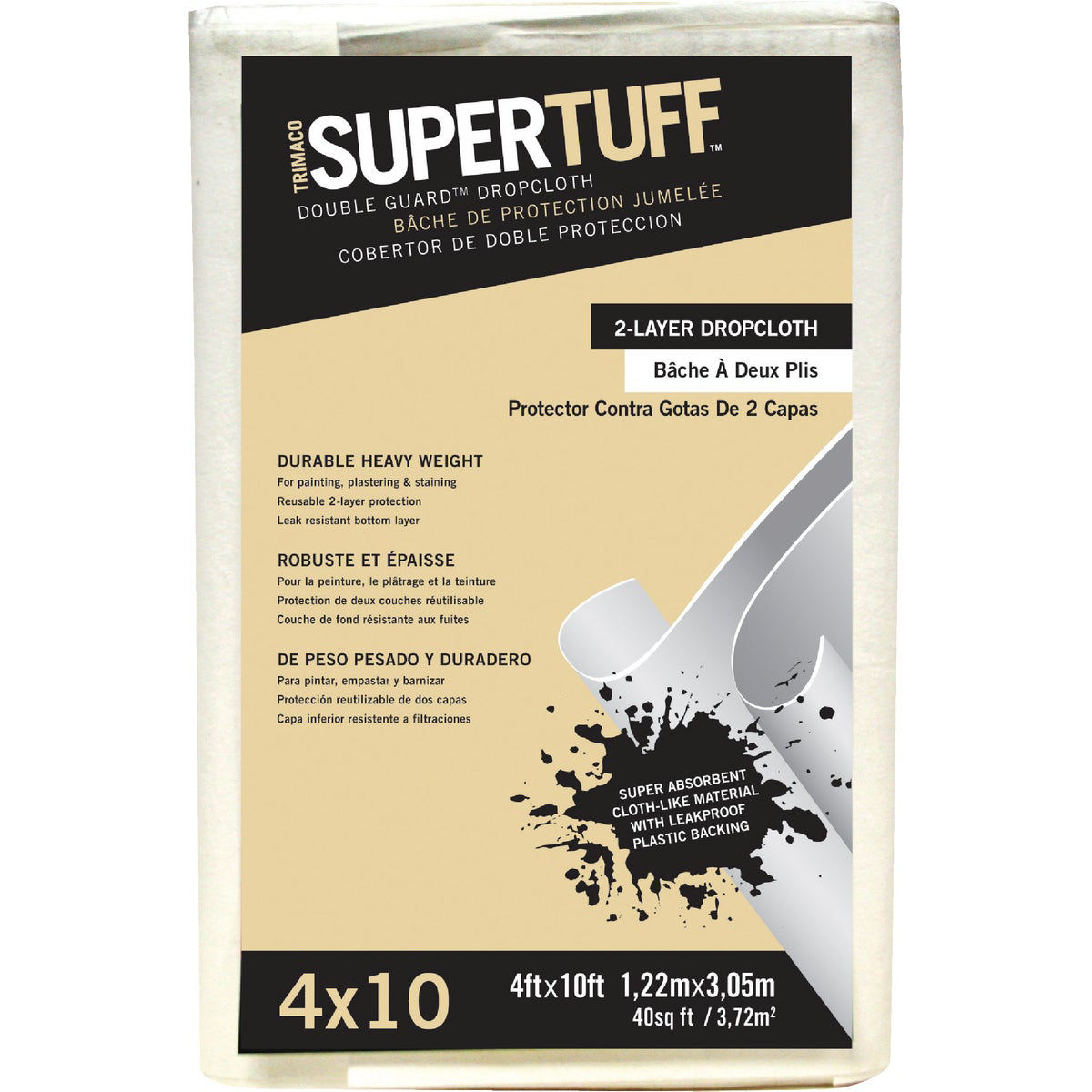 Trimaco Super Tuff 4 Ft. x 10 Ft. Double Guard Drop Cloth | Do it Best