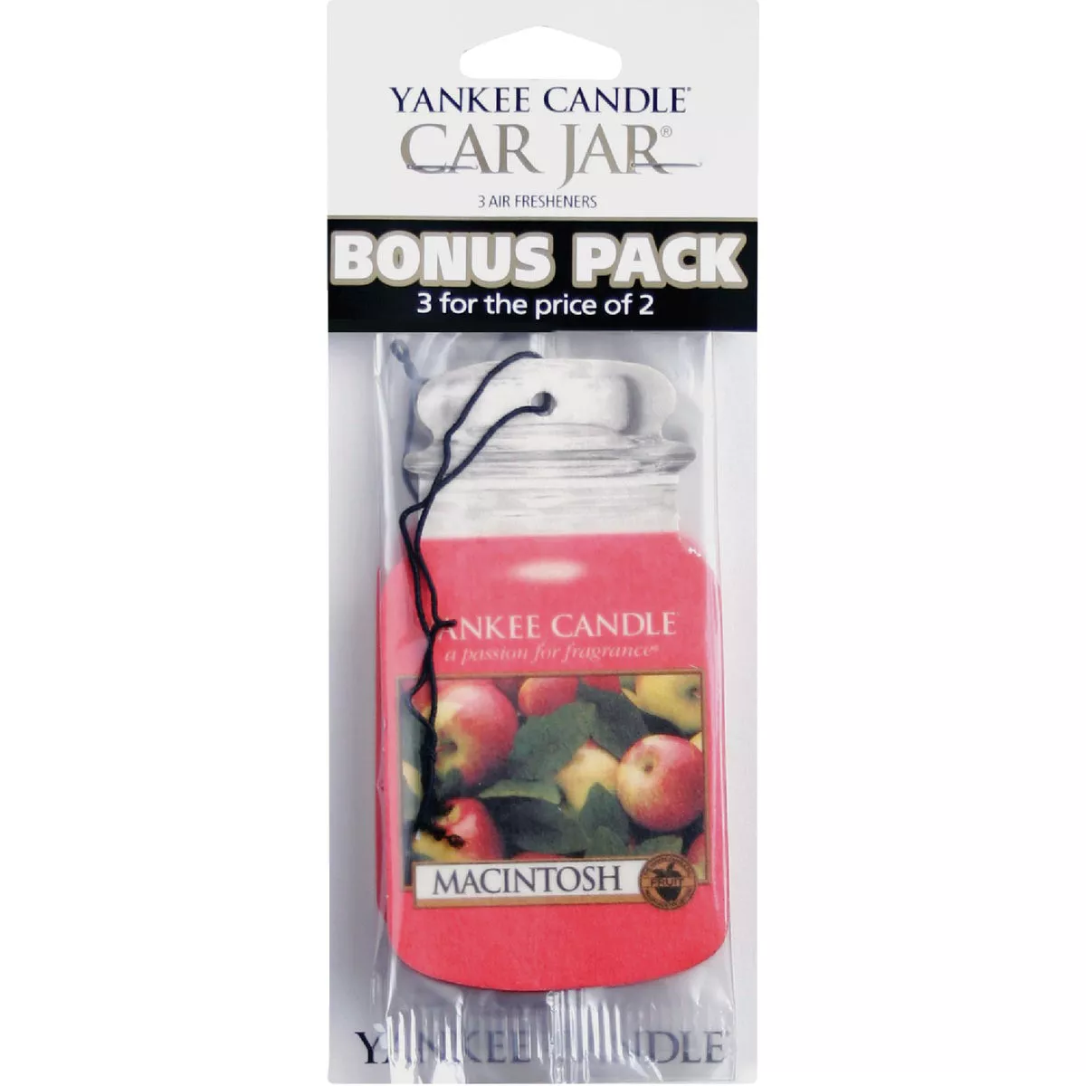 Yankee Candle Car Jar Classic Car Air Freshener, MacIntosh (Bonus 3 ...