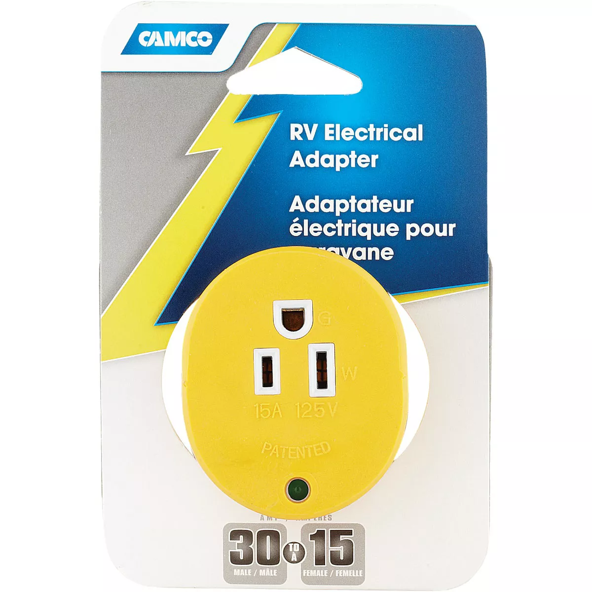 Camco Power Grip 30A Male to 15A Female RV Plug Adapter | True Value ...