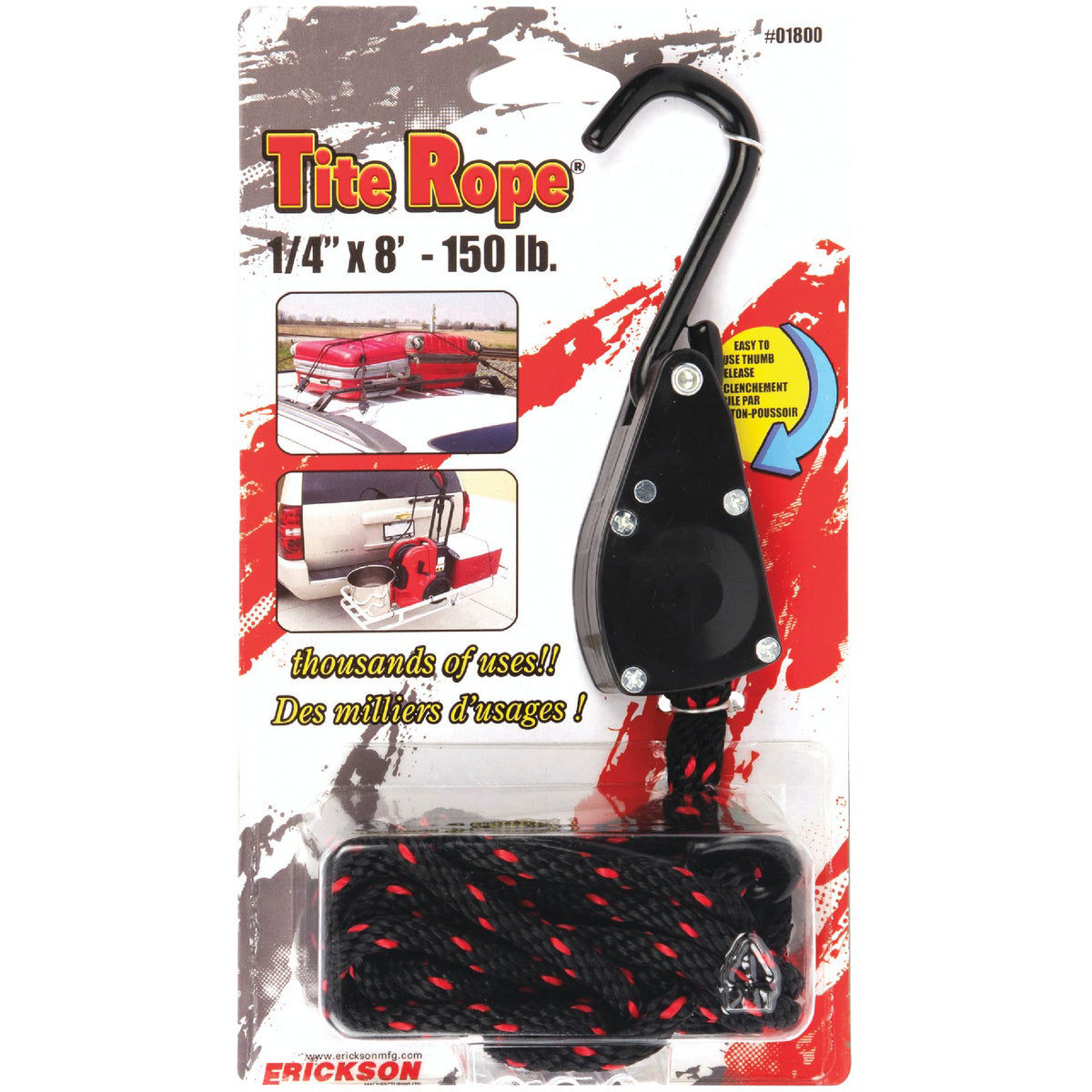 Erickson Tite Rope 1/4" x 8' 150 Lb. Capacity Rope Ratchet | Do it Best