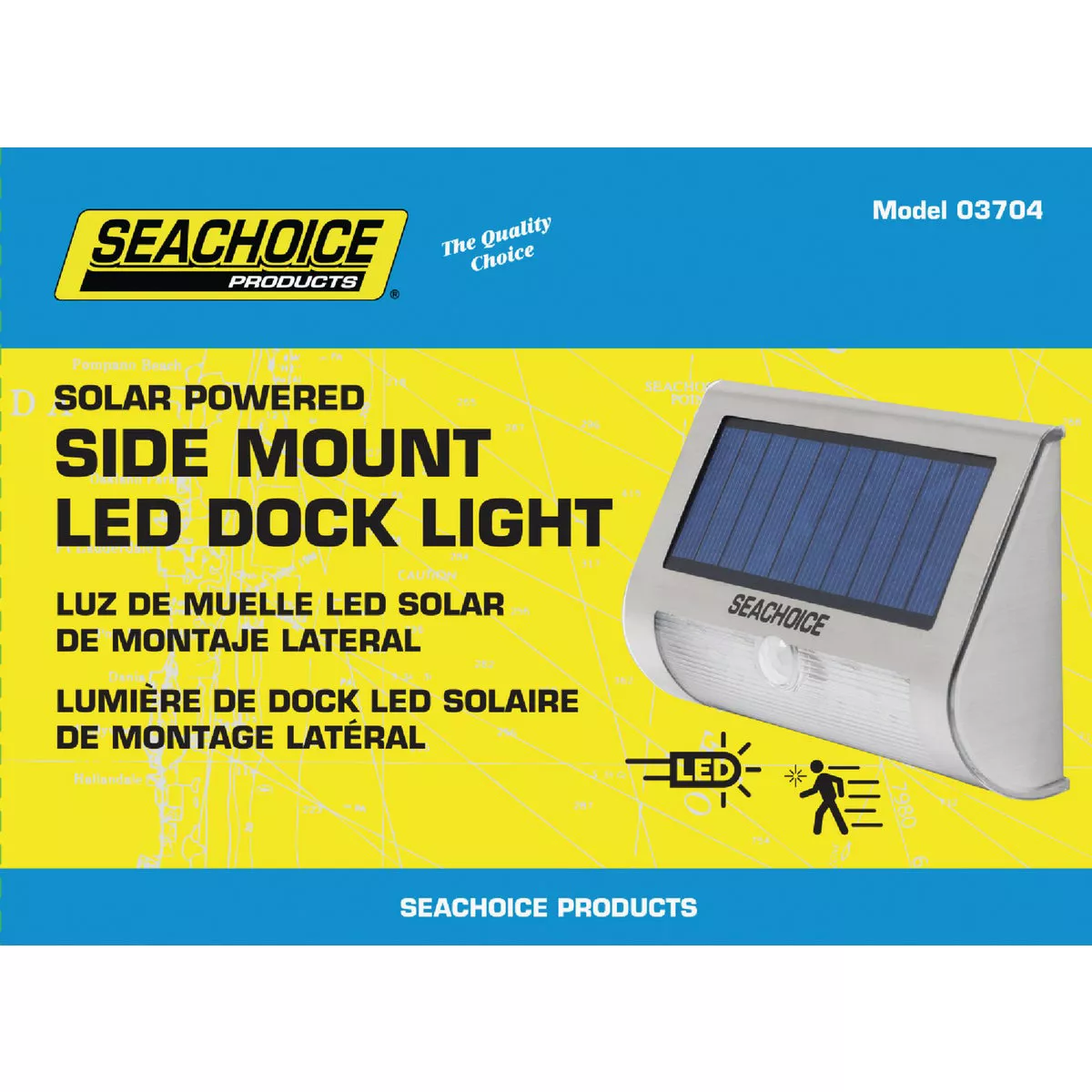Seachoice 3.75 In. x 5 In. x 1.75 In. Silver LED Side Mount Solar Deck ...
