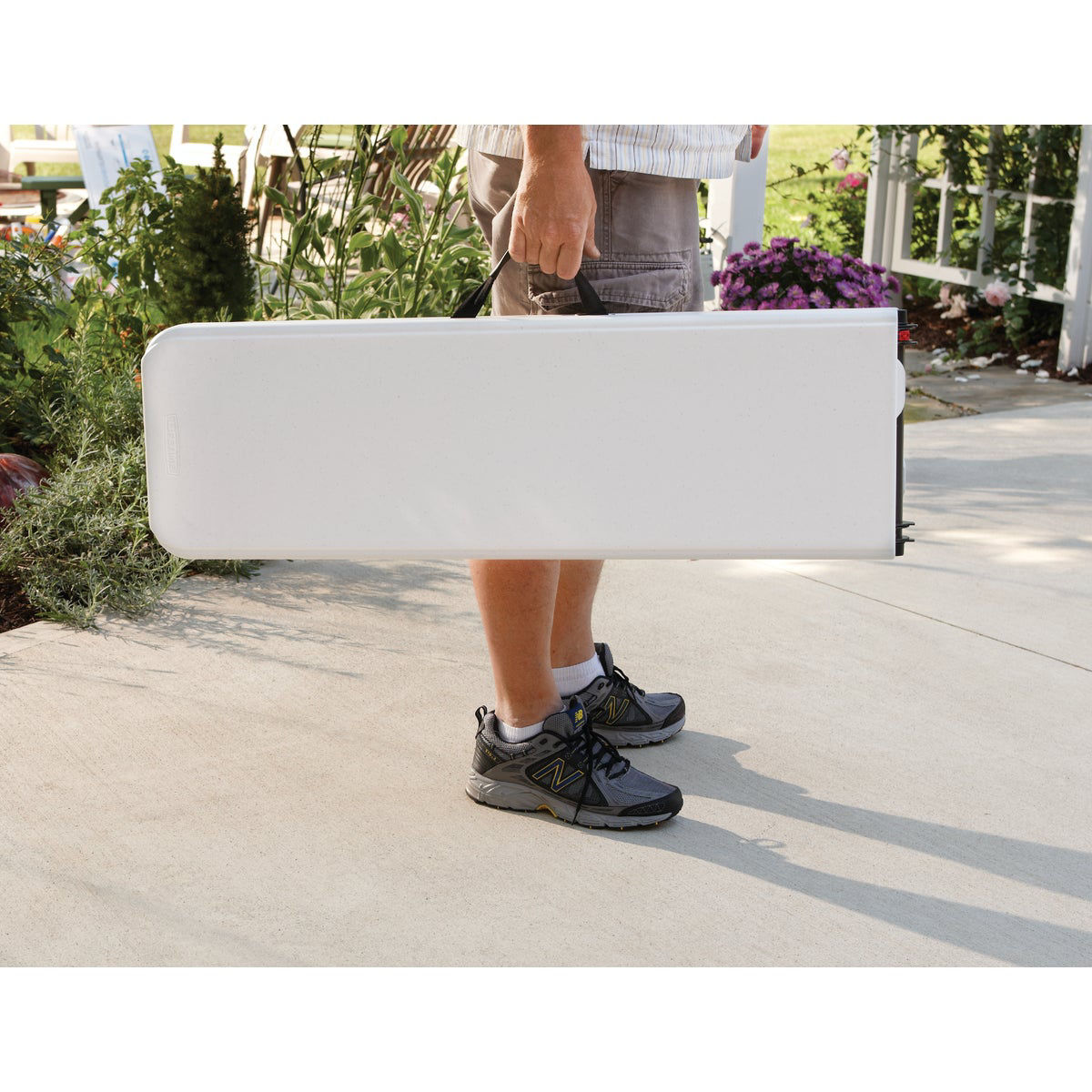 Lifetime 6 Ft. White Granite Fold-In-Half Bench | Do it Best