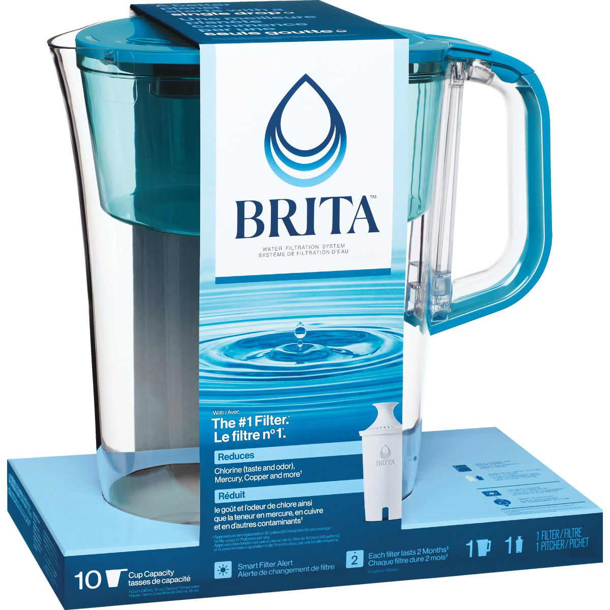 Brita Large Tahoe Teal 10-Cup Water Filter Pitcher | Do it Best