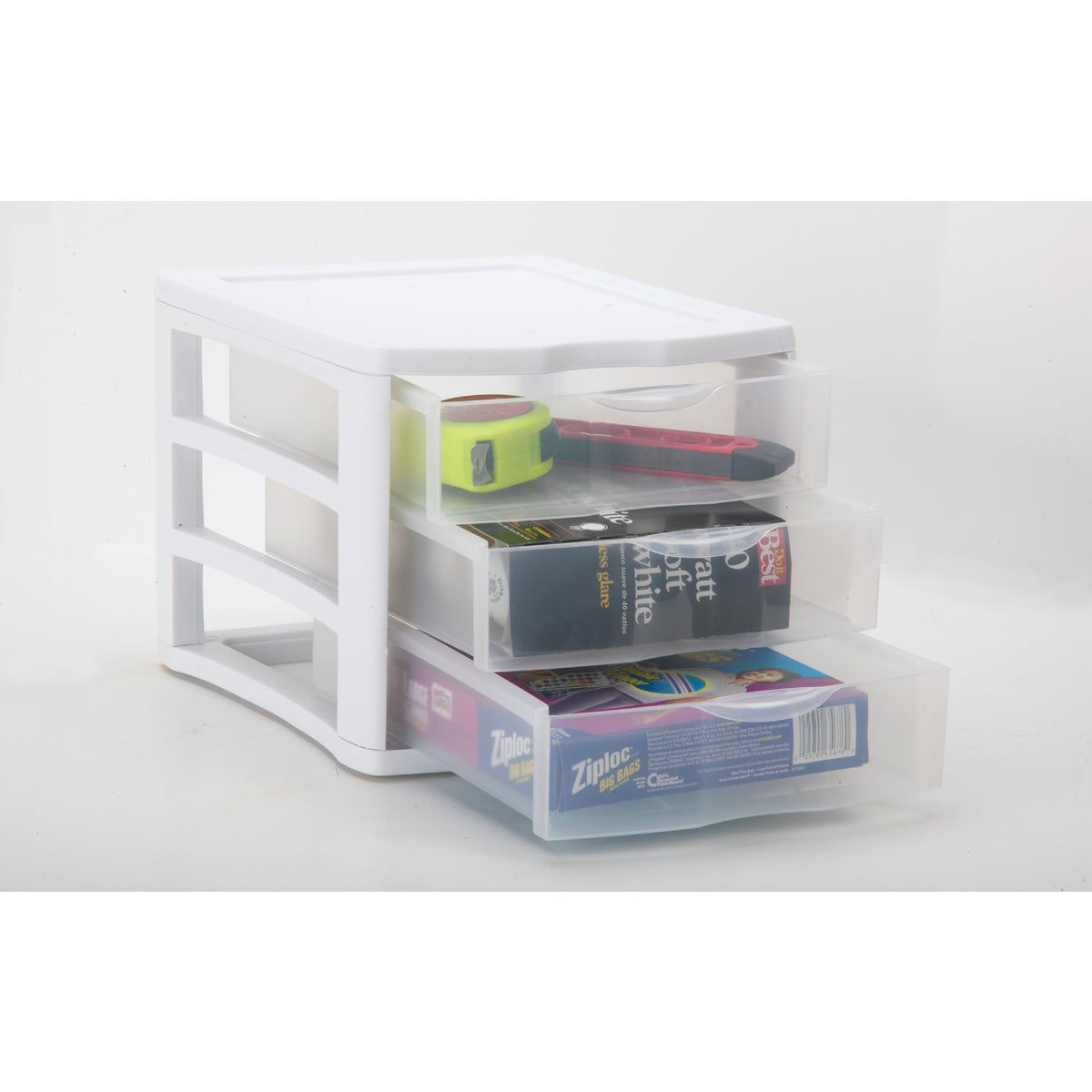 Sterilite ClearView 10 In. x 10 In. x 13.5 In. White 3-Drawer Storage ...