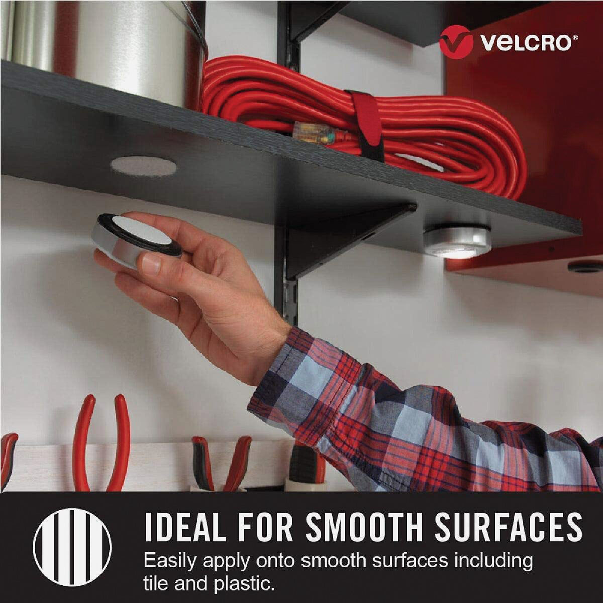 VELCRO Brand 2 In. x 4 In. White Industrial Strength Hook & Loop Strip ...