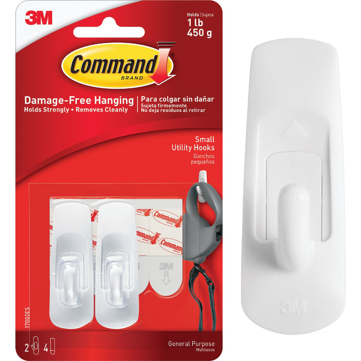 Command Small Hooks, White, 2 Hooks, 4 Strips | Do it Best