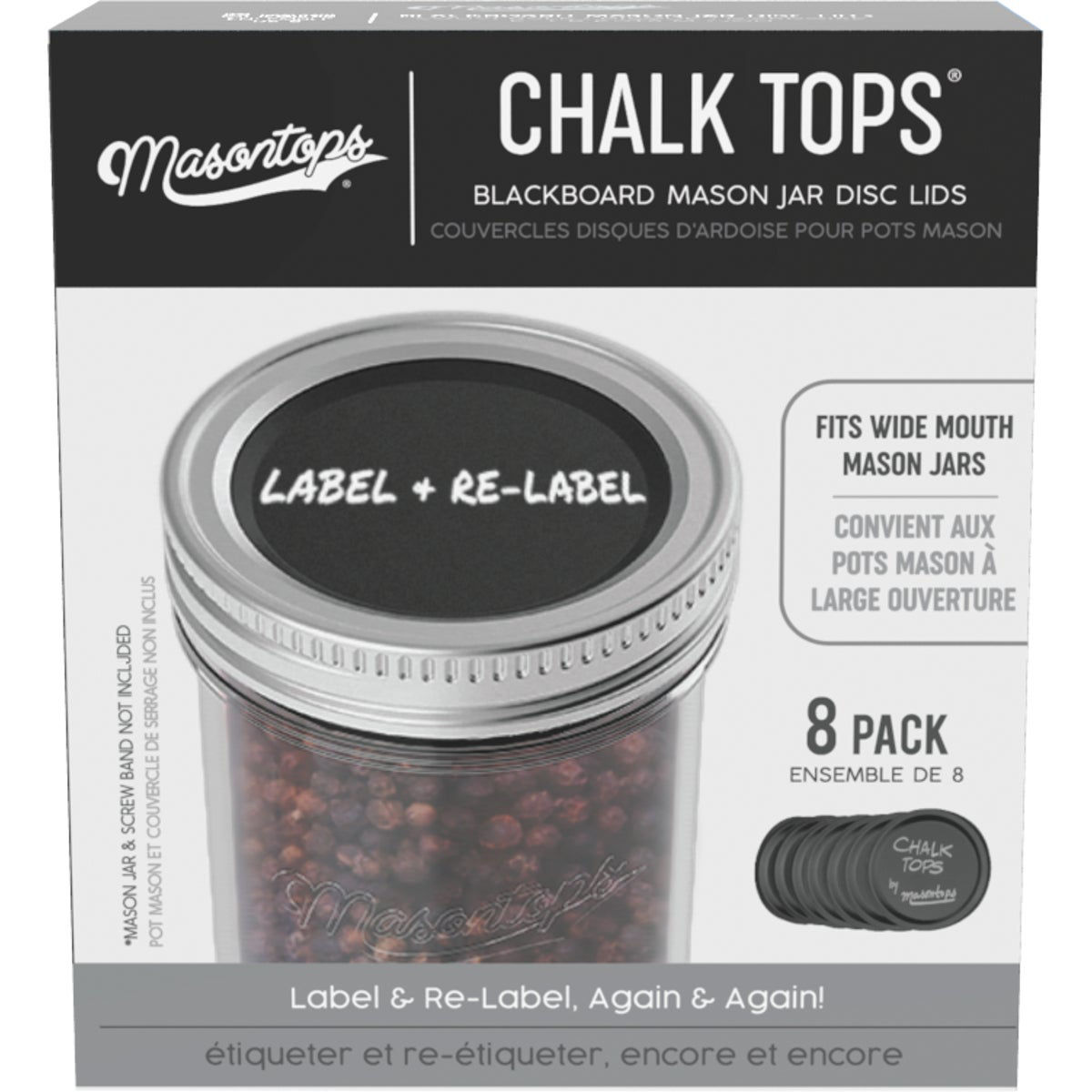Masontops Wide-Mouth Chalk Top Canning Jar Lids (8-Count) | Do it Best